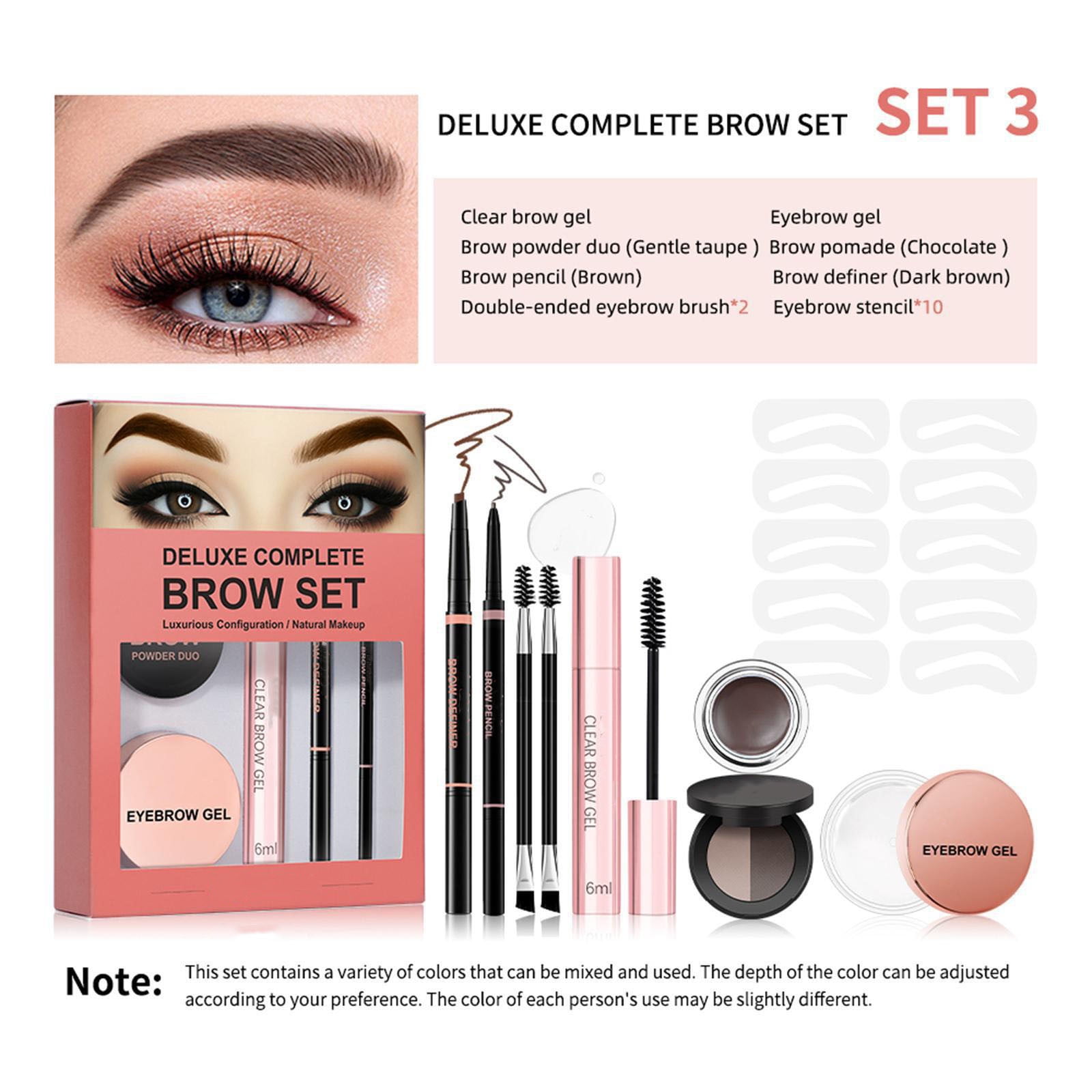 HYLLai Professional Eyebrow Kit All-in-One Set with Pencils, Powder ...