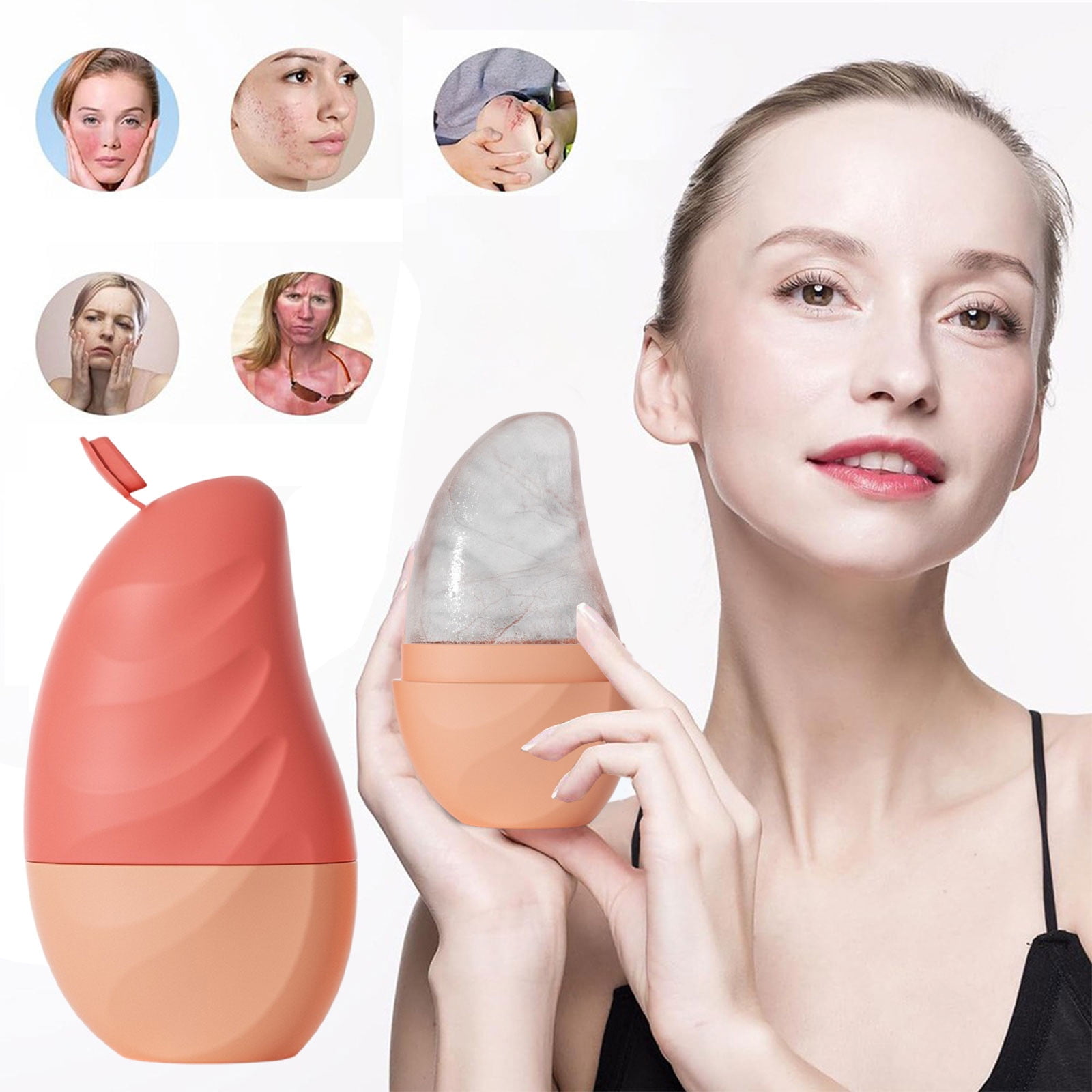 HYLLai Reusable Silicone Ice Molds for Face, DIY Skincare Ice Rollers ...