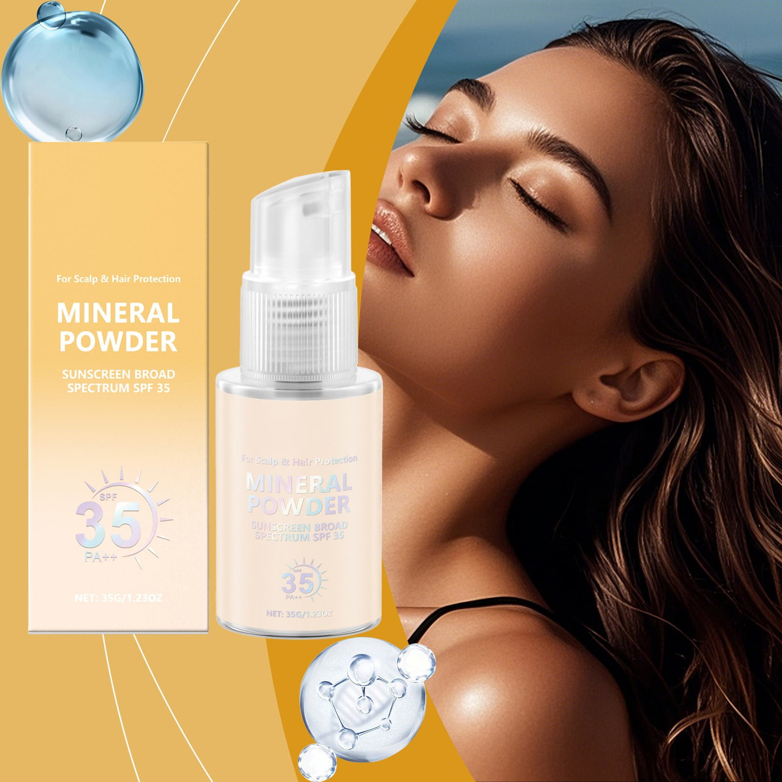 HYLLai Scalp & Hair Sunscreen Powder SPF 35 PA++, Invisible Protection ...