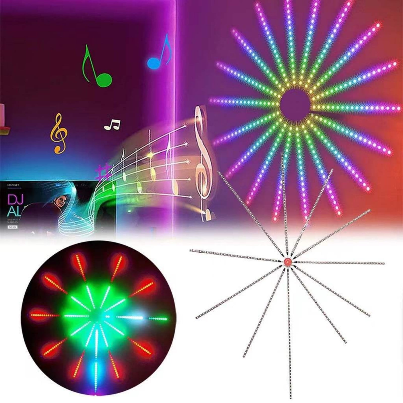 HYLLai WiFi Bluetooth Smart Fireworks Led Light, Smart LED Sparkler ...