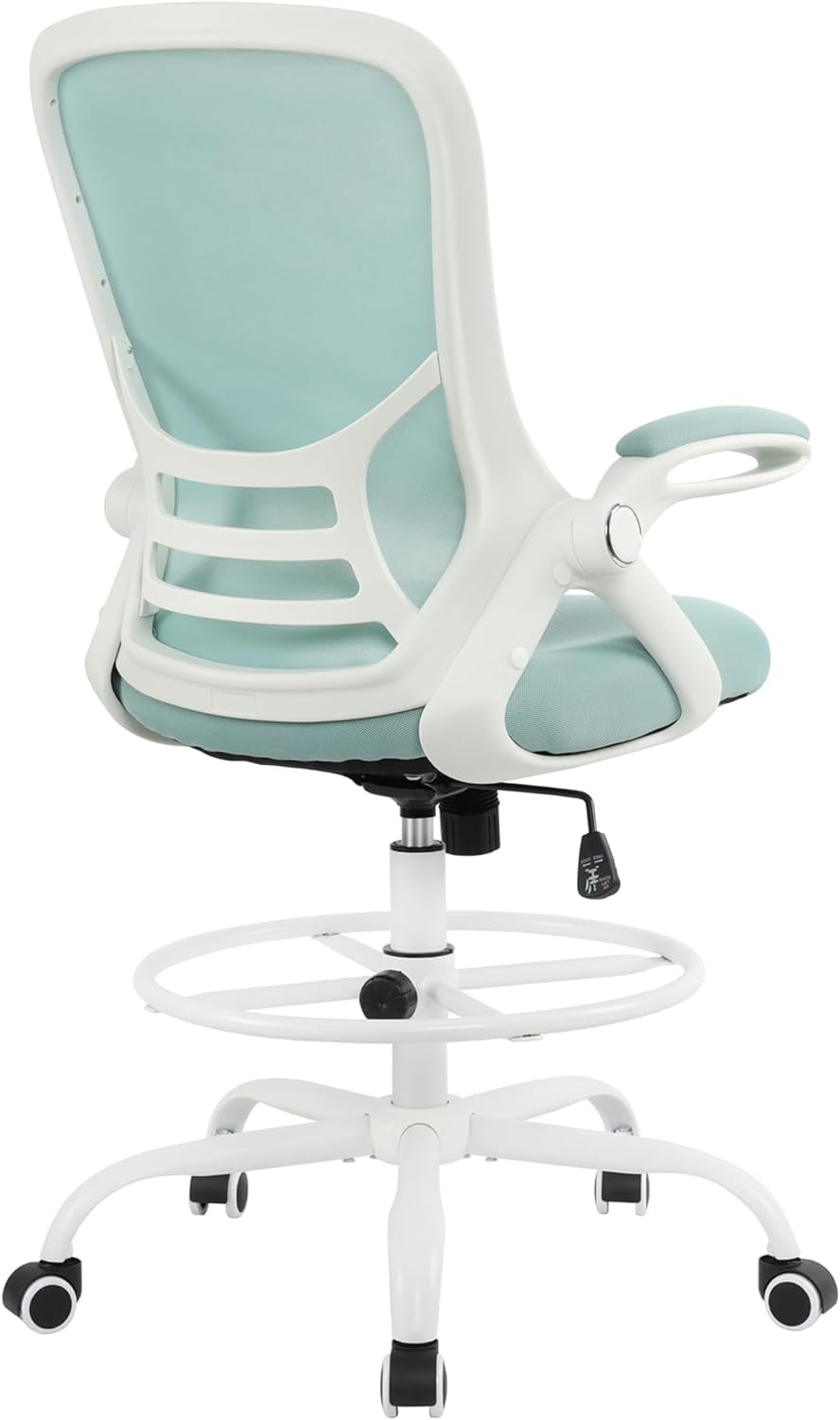 HYLONE Drafting Chair, Tall Office Chair Standing Desk Chair Mesh High ...