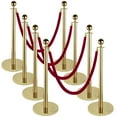 HYNAWIN Gold Stanchion Set 8PCS Posts 5FT Red Velvet Rope Crowd Control ...
