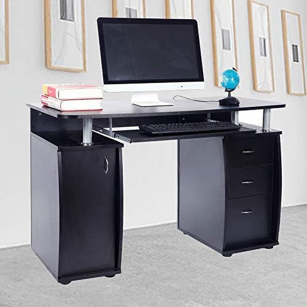 HYOHPOE Computer Desk with Drawers Keyboard Tray PC Laptop Notebook ...