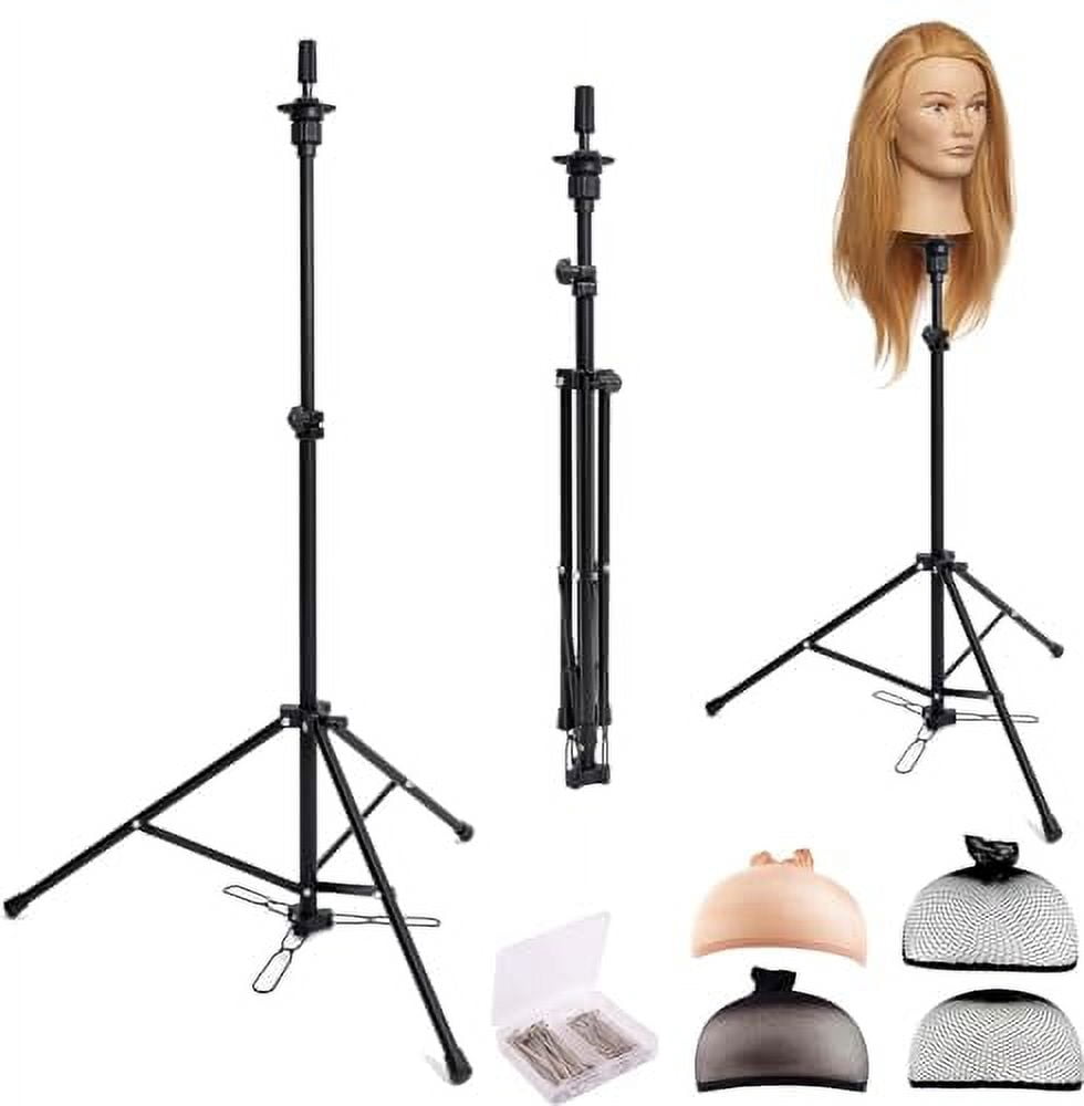 HYOUJIN Wig Head Stand,Wig Stand Tripod Mannequin Head Stand Adjustable ...