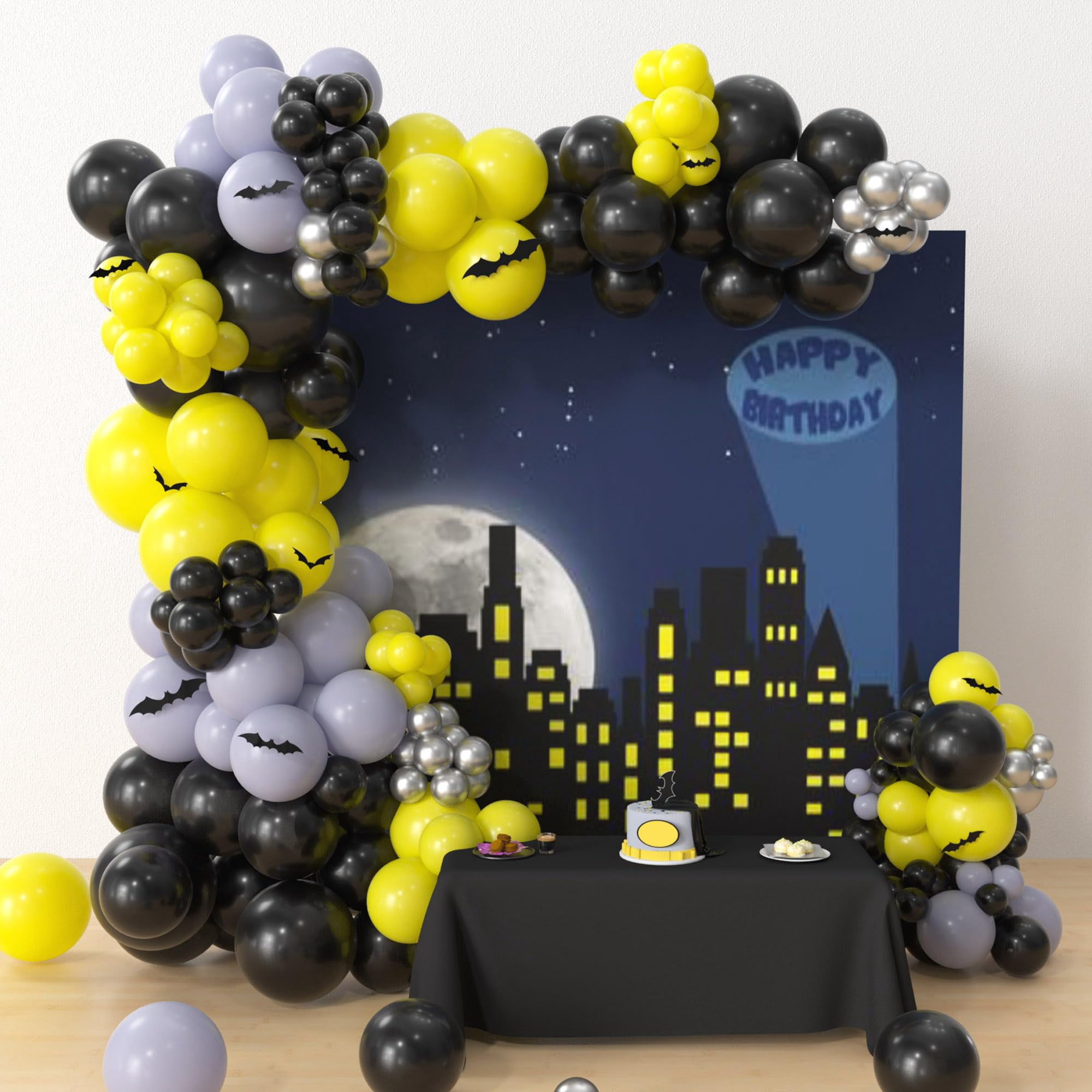 HYOWCHI Bat Superhero Party Decorations - 151 Pcs Bat Birthday Party ...