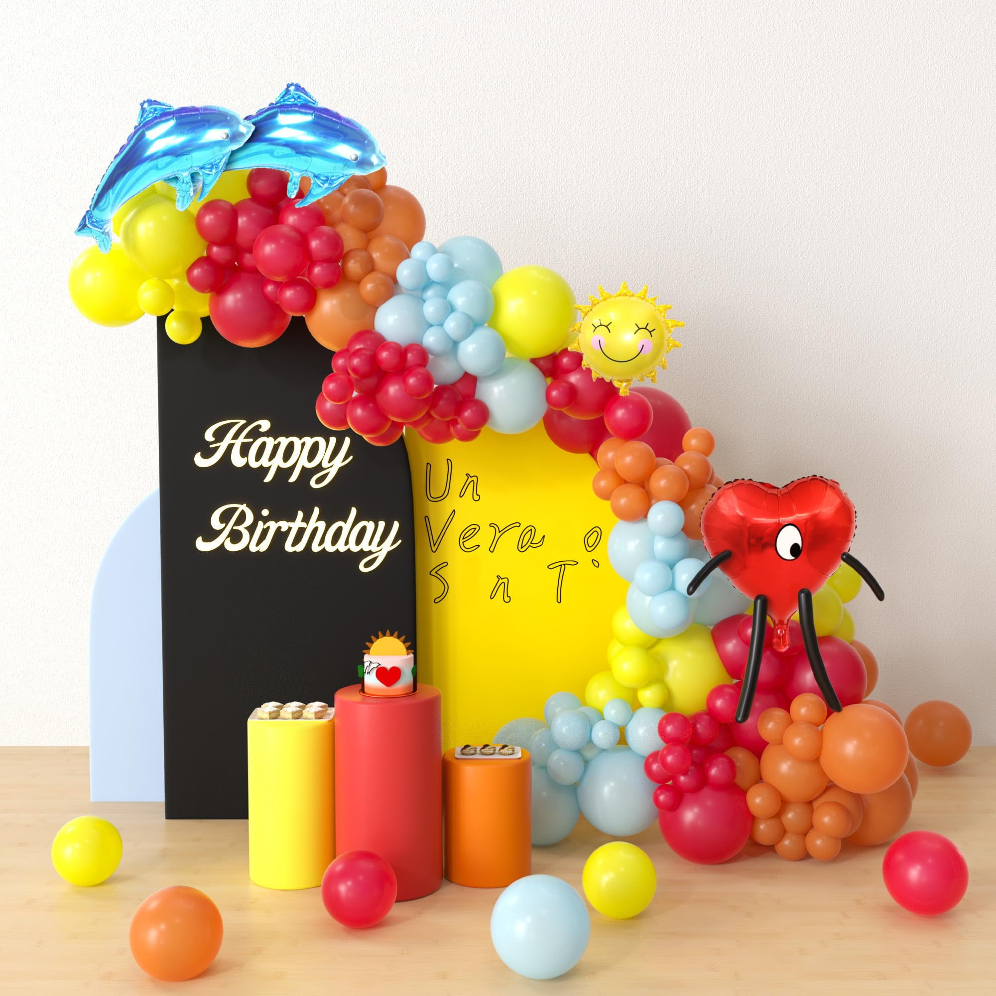HYOWCHI Bunny Birthday Decorations GP27 - 153 Pcs Bunny Party Balloon ...