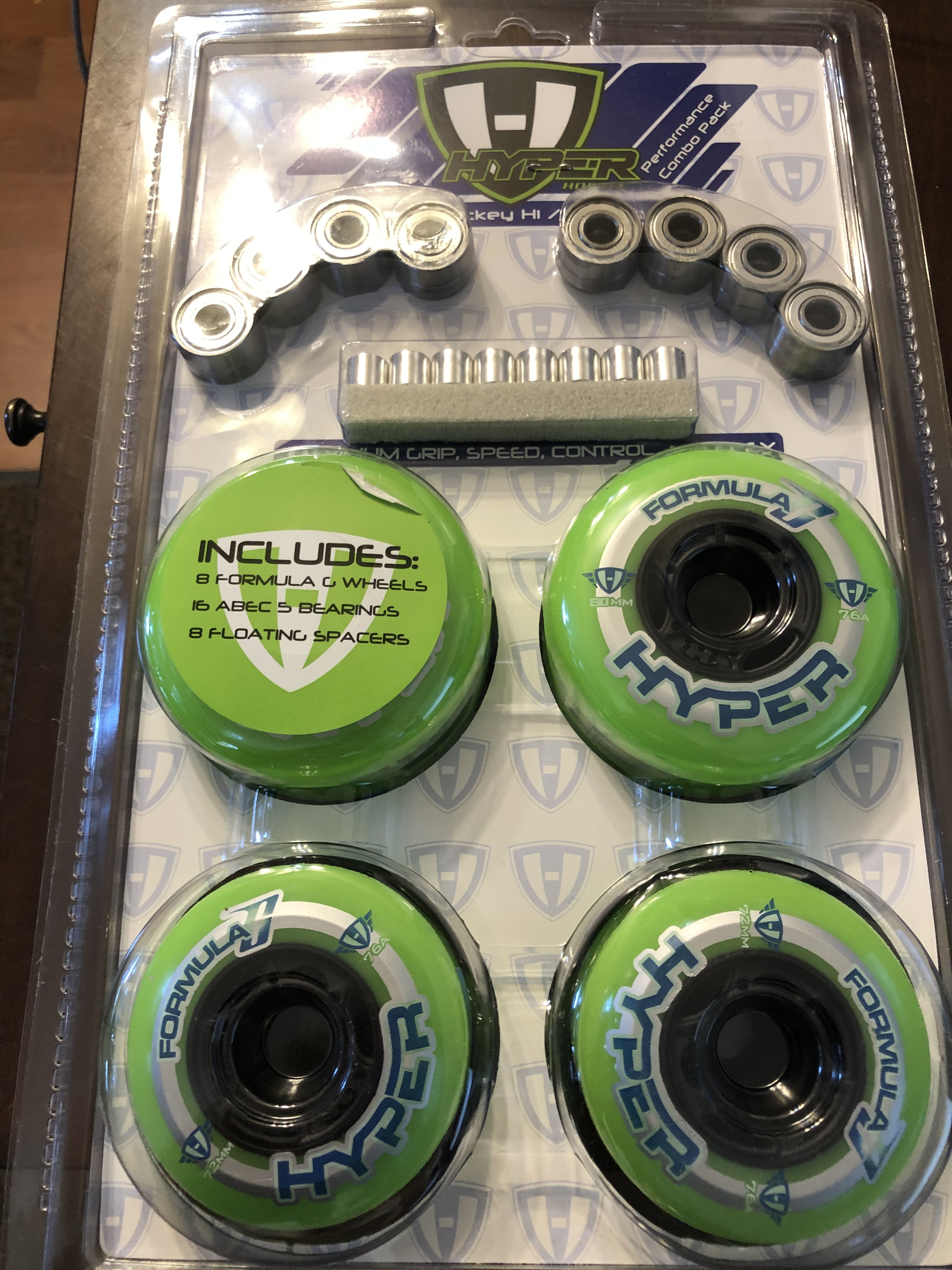HYPER HOCKEY Inline Skate Wheels Hi/Lo 72mm/80mm Performance Combo 8 ...