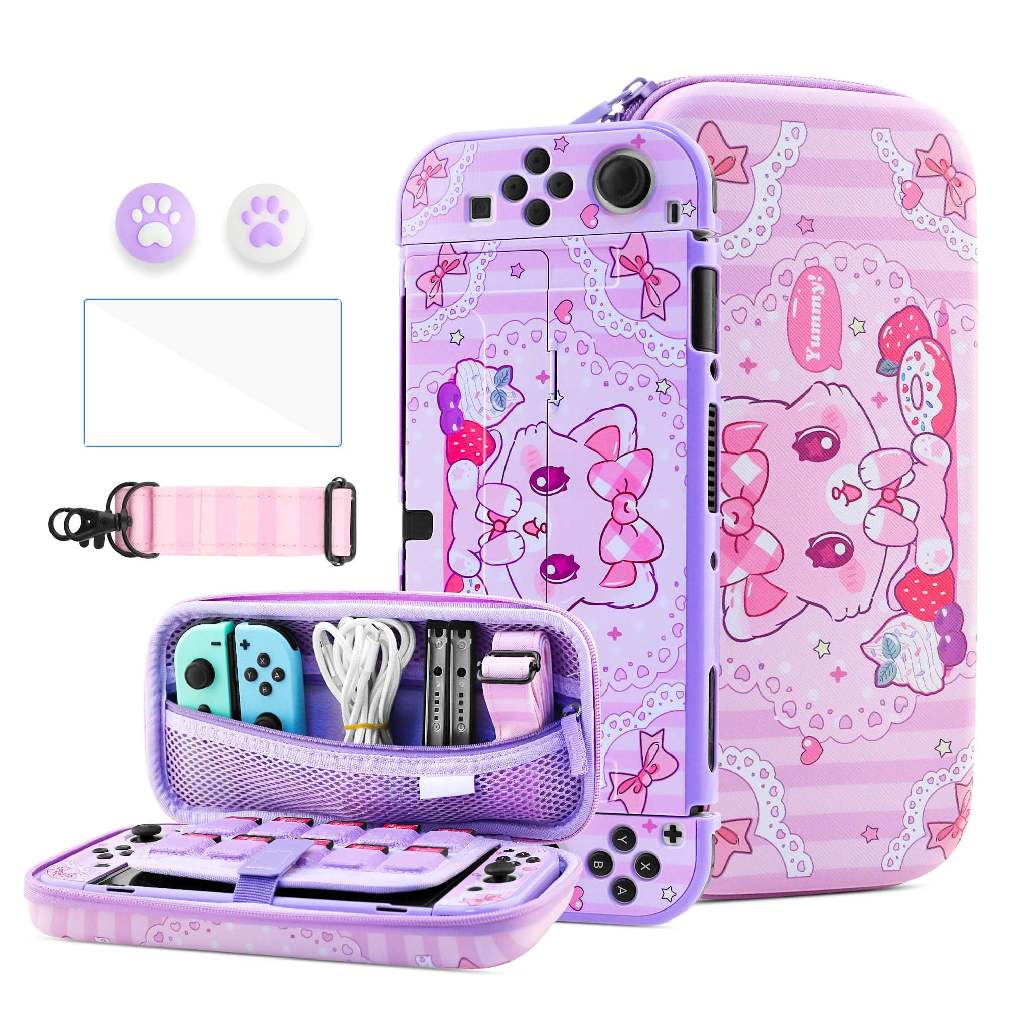 HYPERCASE Cute Cat Switch SSF20 OLED Case Kit, Travel Carrying Bag ...