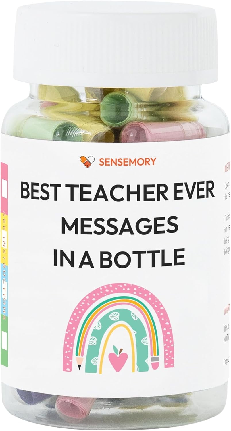 HYPERI 50 Pre-Written Best Teacher Ever Messages in a Bottle, Daycare ...