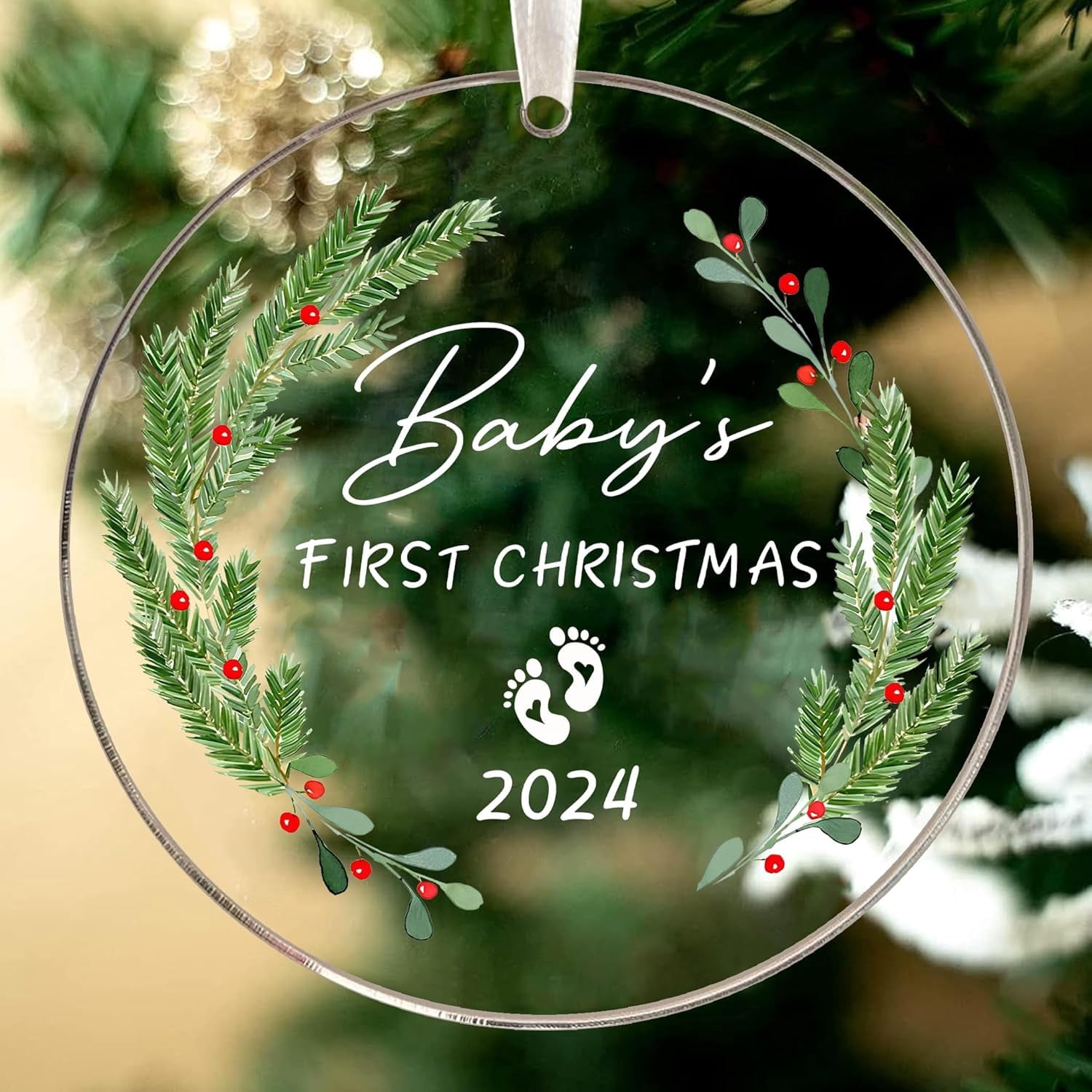 HYPERI Acrylic Baby's First Christmas Ornament, Expecting Baby Ornament ...