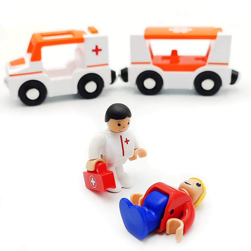 HYPERLIVING Magnetic Trains Cars Playset Wooden Train Track Accessories ...