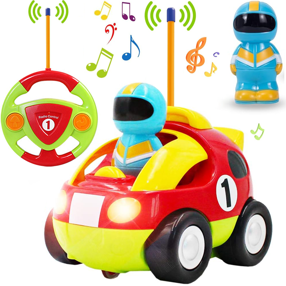 HYPERLIVING Remote Control Cars for 1, 2, 3-Year-Olds – Cartoon RC ...