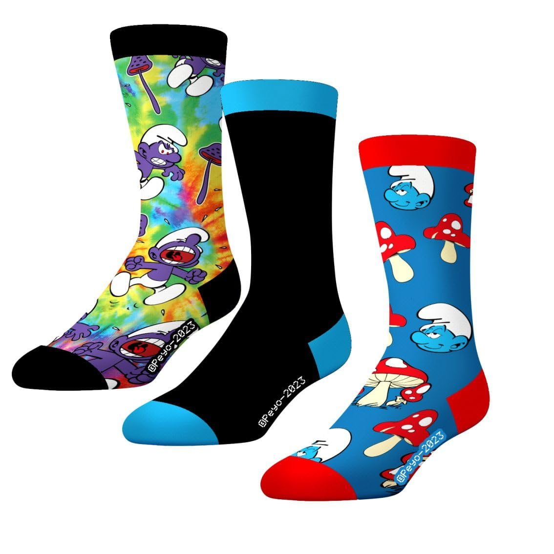 HYPNOCRAZY Original Socks The Smurfs One Size Fits All Funny Pattern ...