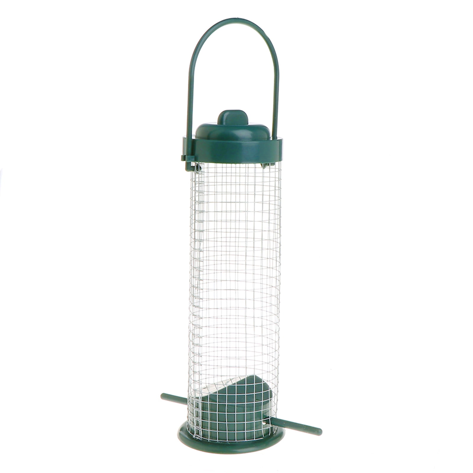 HYROOY Hanging Wild Bird Feeder with Perch Metal Mesh Tube Suet Fruit ...
