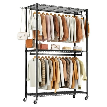 Clothes Rack, Heavy Duty Clothes Rack, Rolling Clothing Racks For ...
