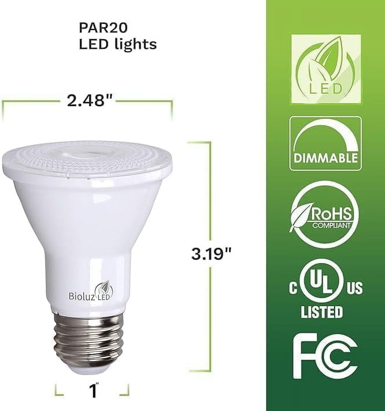 HYTHU-10 Pack PAR20 LED Bulbs 3000K Soft White Dimmable 50 Watt ...