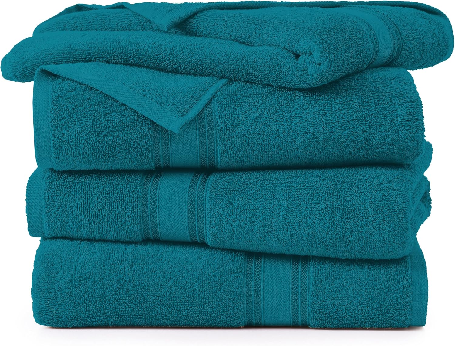 HYTHU-100% Cotton 4 Pack Bath Towels Set (28"x54") - Zero Twist, Large ...