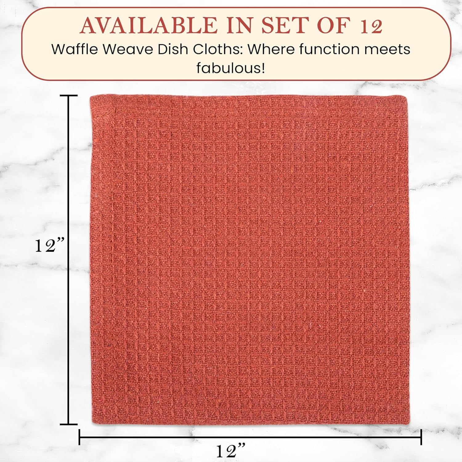 HYTHU-100% Cotton Waffle Dish Cloths (Pack of 12) - Dish Rags for ...