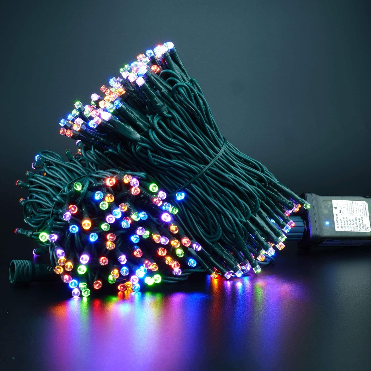 HYTHU-100 ft 300 Count Multicolor LED String Lights with 8 Models ...