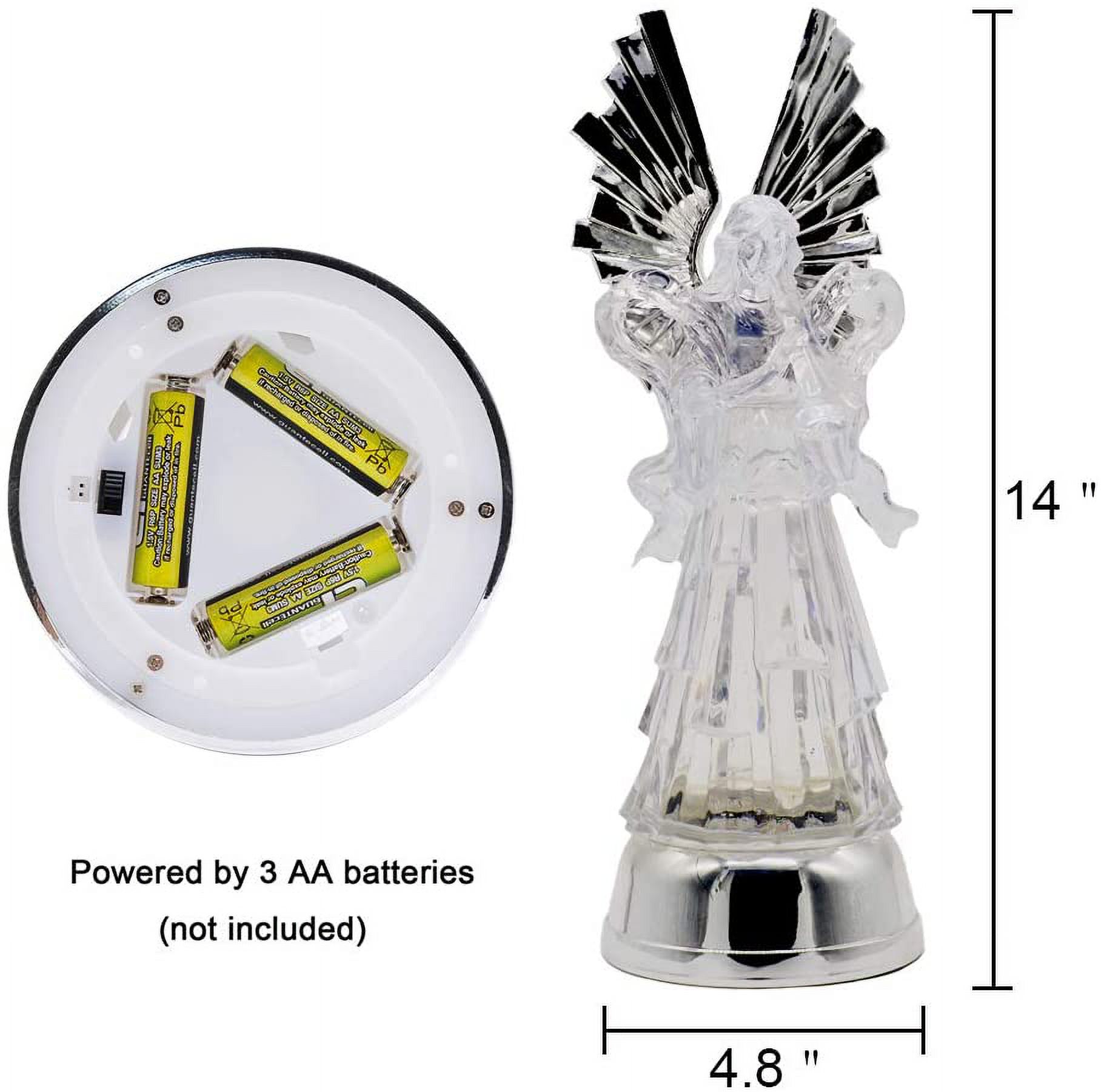 HYTHU-14" Christmas Snow Globe Water Glittering Angels Figurine ...
