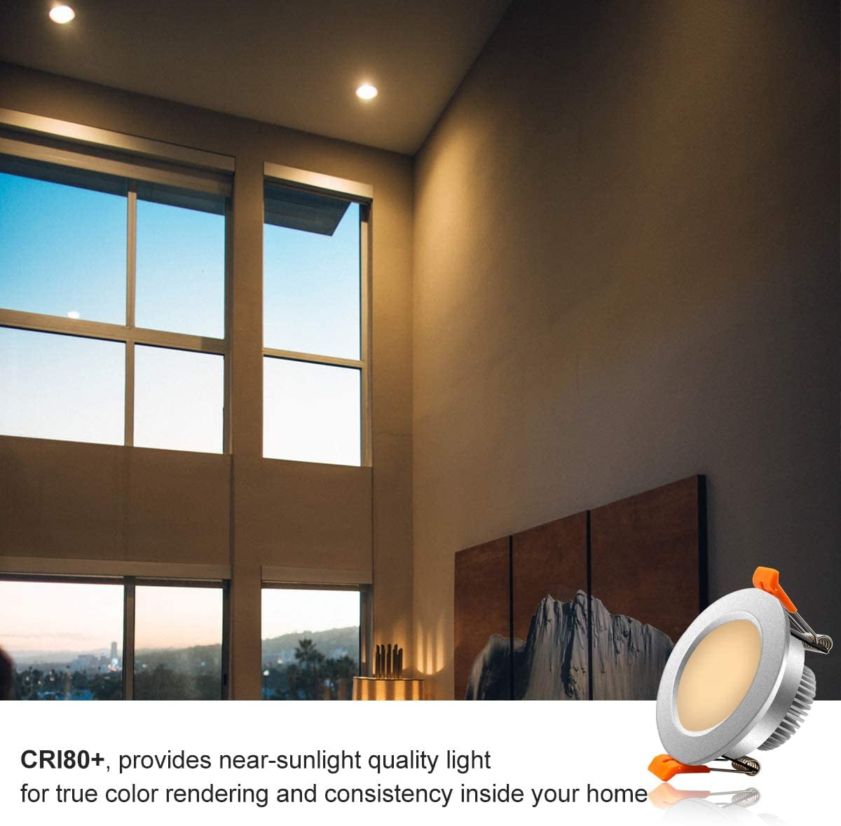 HYTHU-2 Inch LED Recessed Lighting, Dimmable Downlight 3W(35W Halogen ...