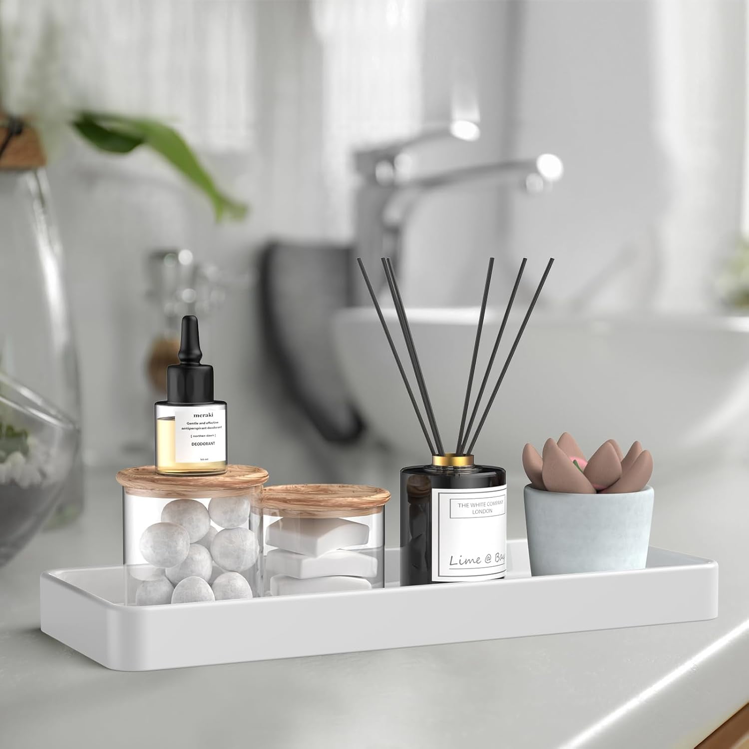 HYTHU-2 Pack 12" Countertop and Vanity Tray - Kitchen Tray for Soap ...