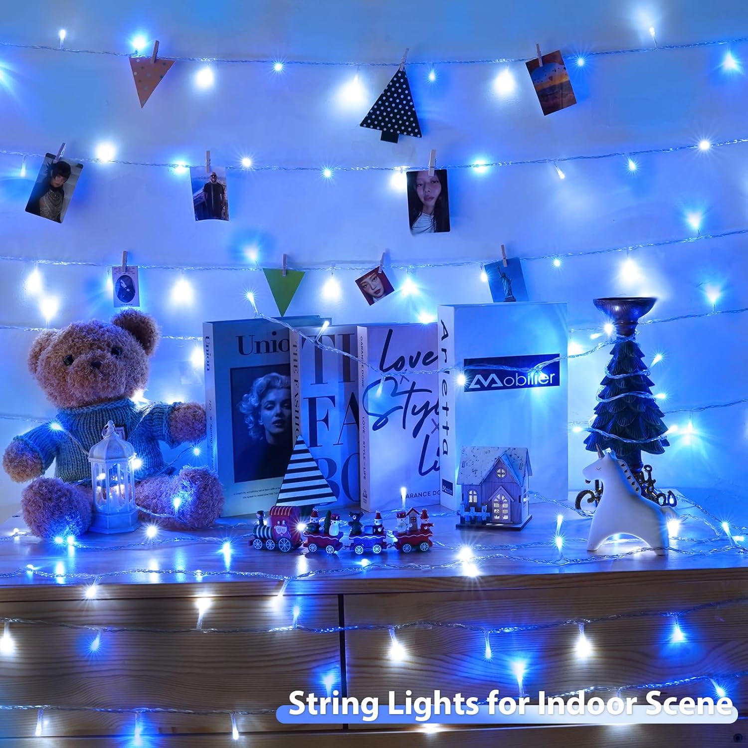 HYTHU-2 Pack String Lights Battery Operated with Timer, 66FT 200 LED ...