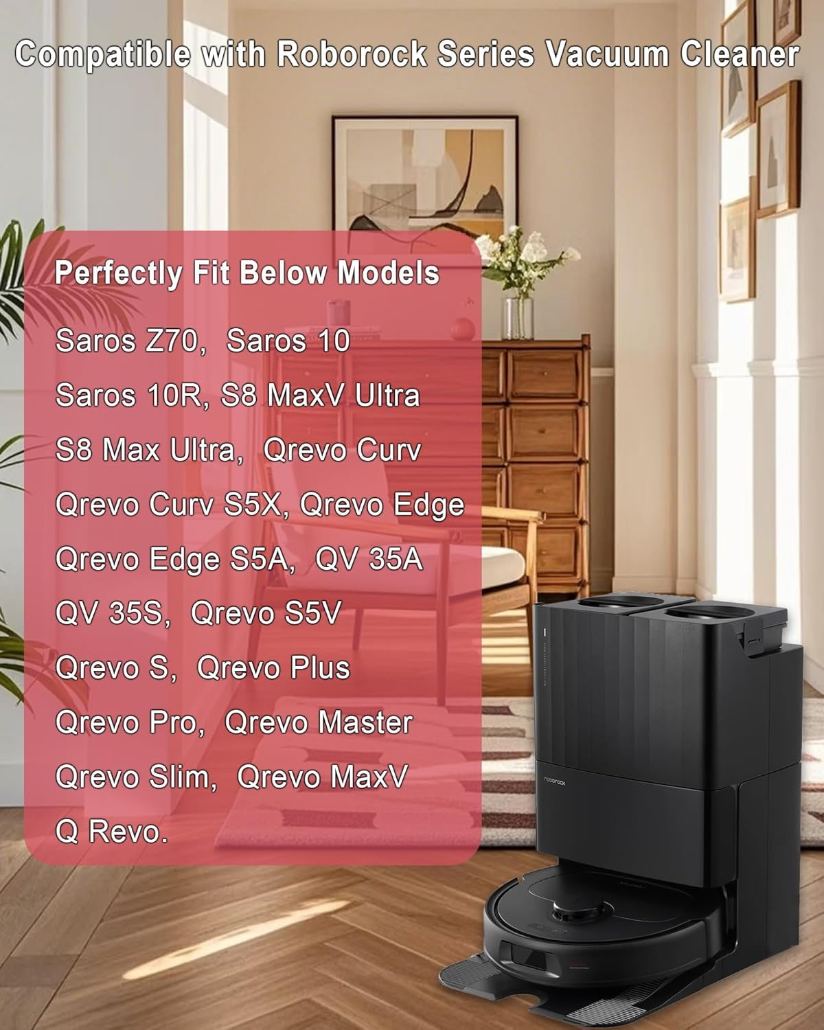 HYTHU-20 Pack Disposable Vacuum Dust Bag Replacement for Roborock Saros ...