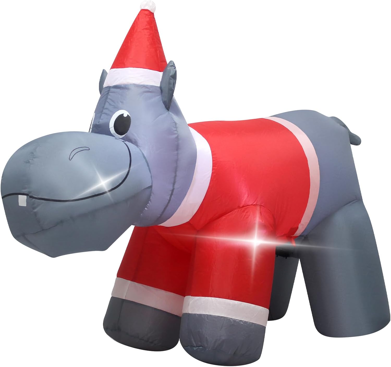 HYTHU-4FT Long Christmas Inflatable Hippo Decorations with Lights ...