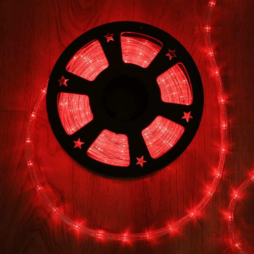 HYTHU-50ft 360 LED Waterproof Rope Lights, 110V Connectable Indoor ...