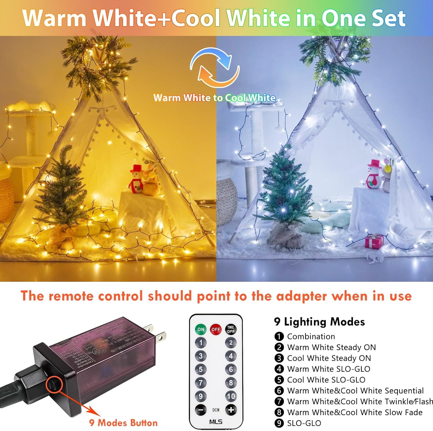HYTHU-75.8 FT 200 LED Color Changing Christmas String Lights with ...