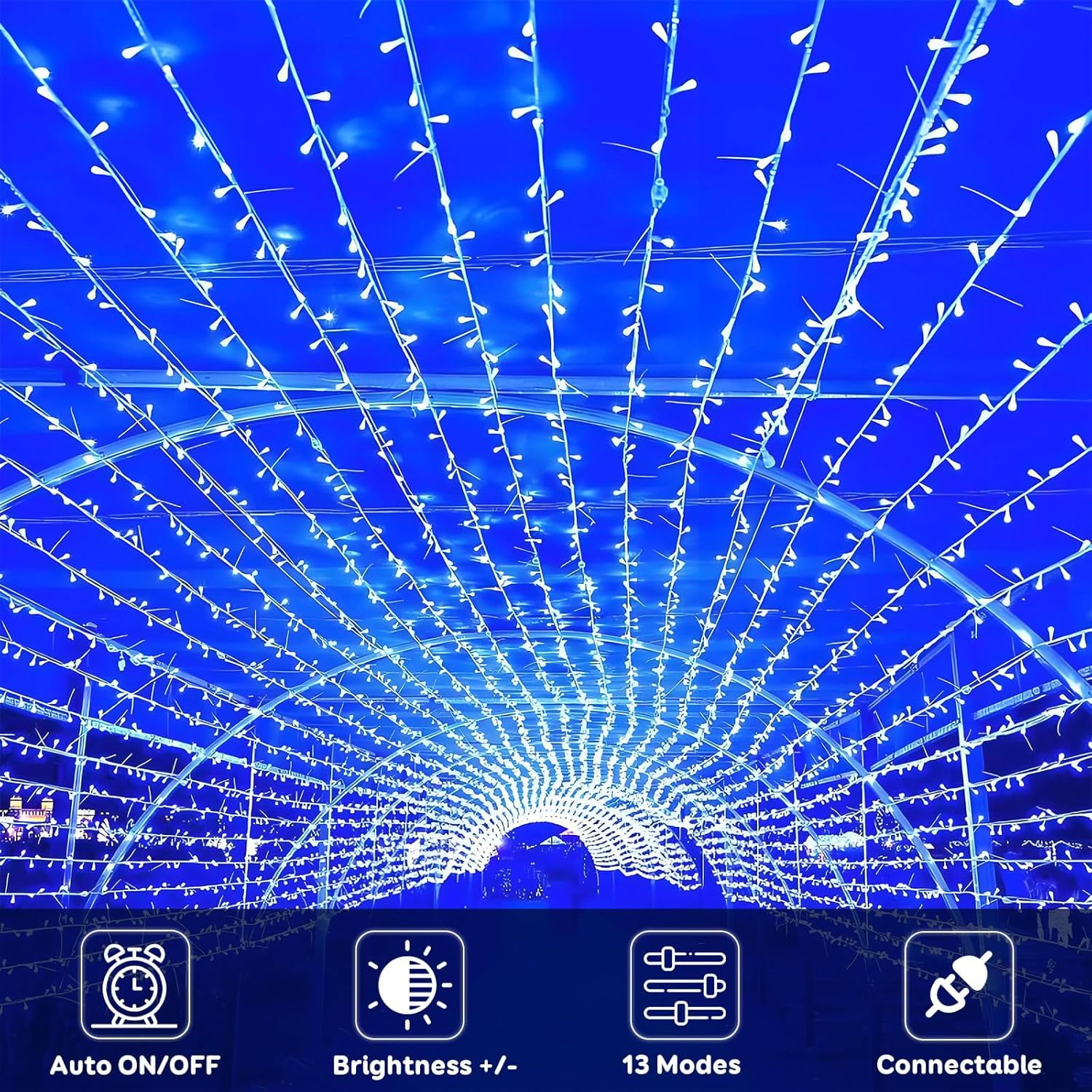 HYTHU-88FT 240LED Extra-Long Connectable String Lights Indoor Outdoor ...