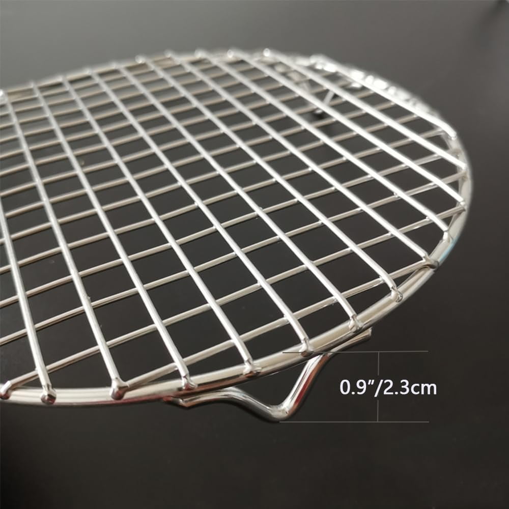 HYTHU-BBQ Rack 304 Stainless Steel Rack with Legs 12 Inches Round ...