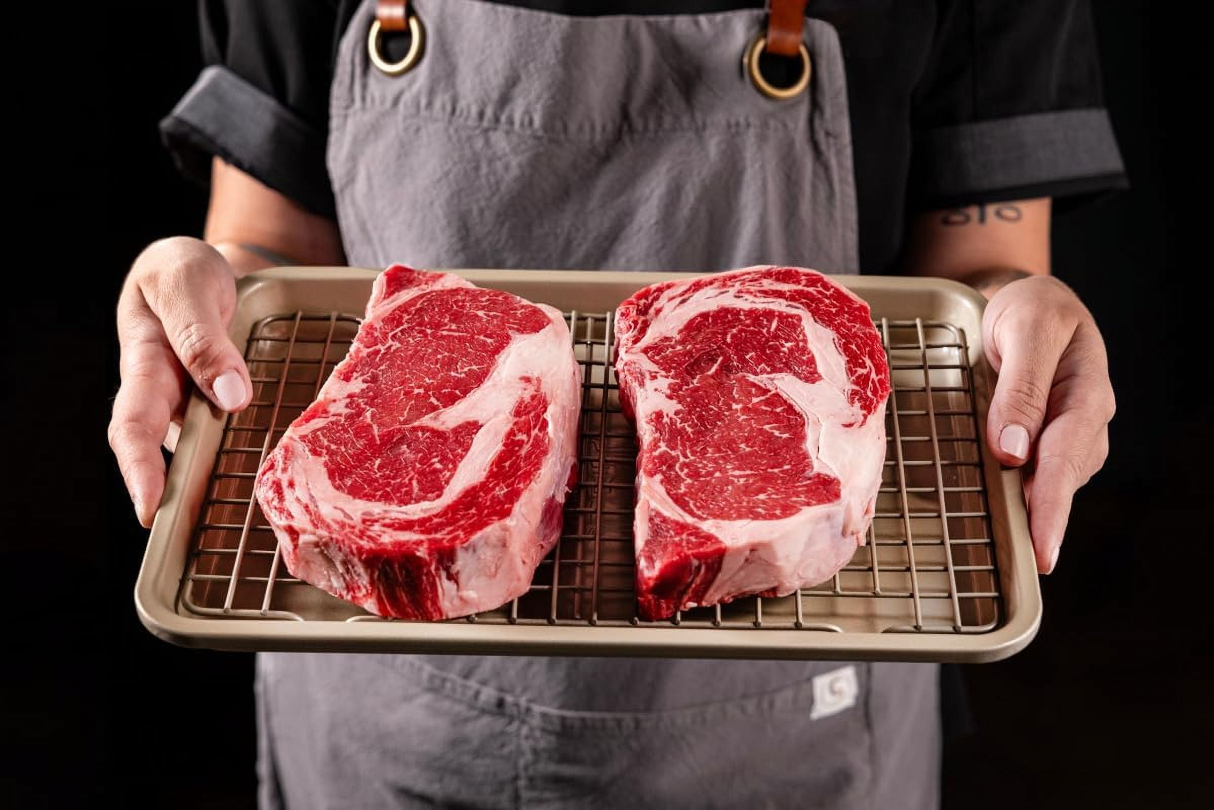HYTHU-Certified Angus Beef Roasting Pan with Wire Rack – Heavy-Duty Non ...