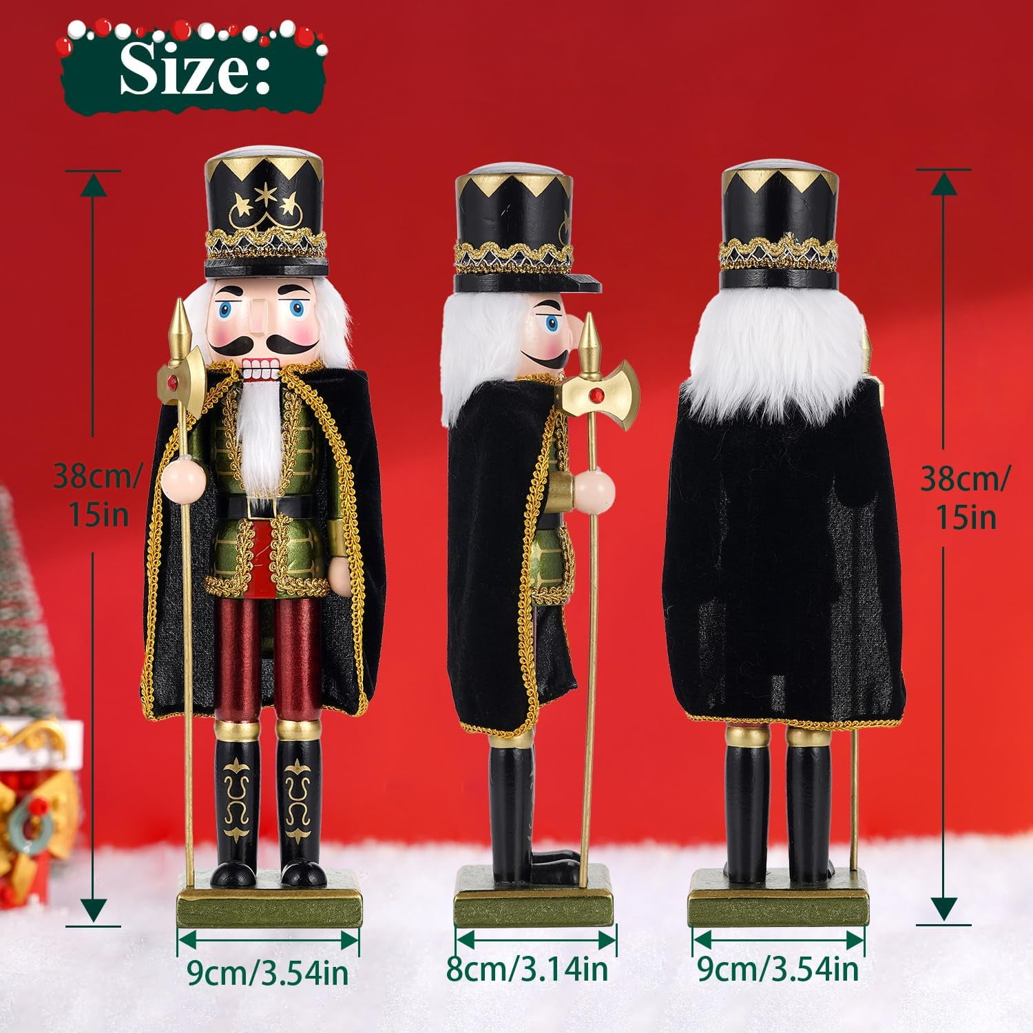 HYTHU-Christmas Decorations Nutcracker,15 inch Wooden Traditional ...