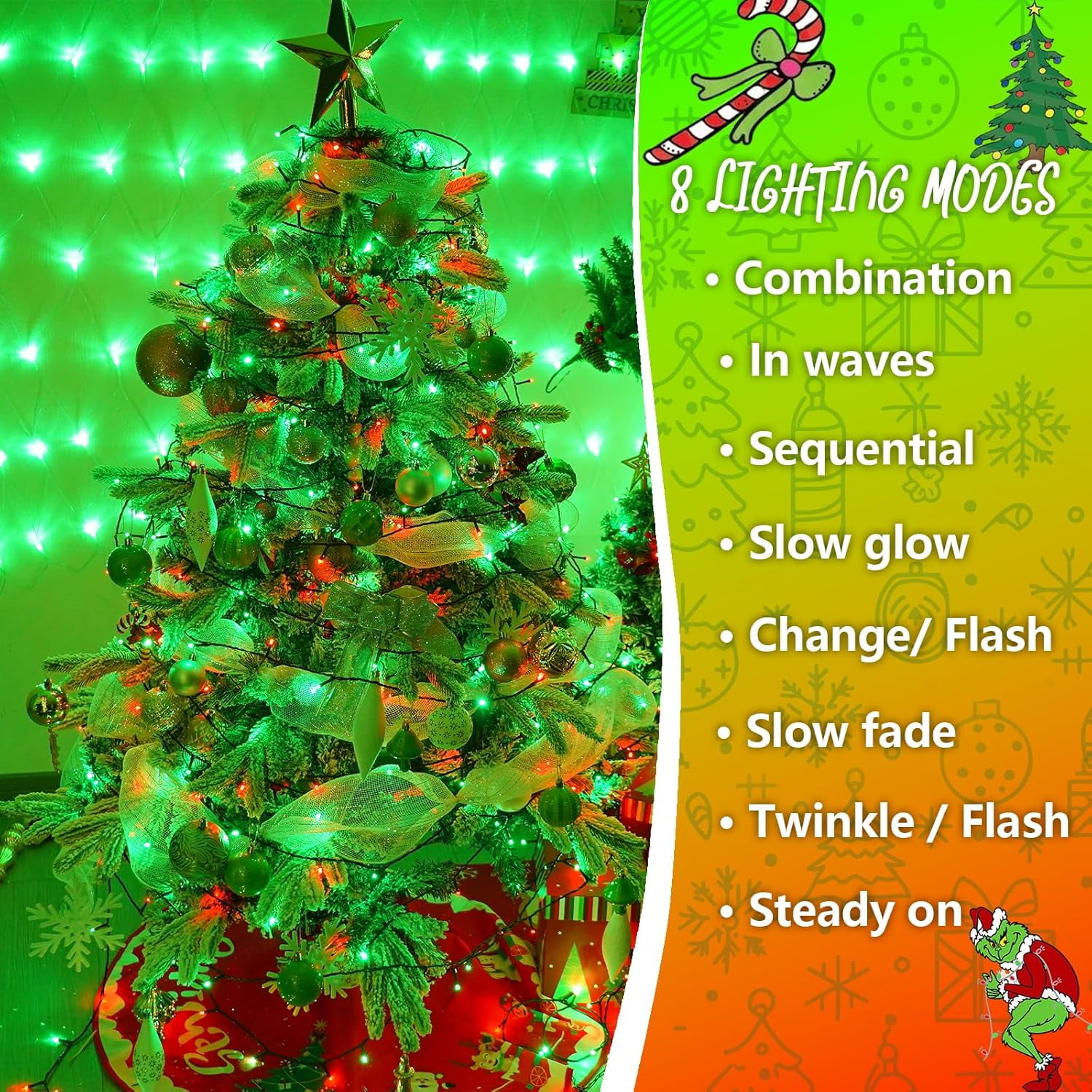 HYTHU-Christmas Lights Battery Operated, 2 Pack Each 33ft 100 LED Red ...