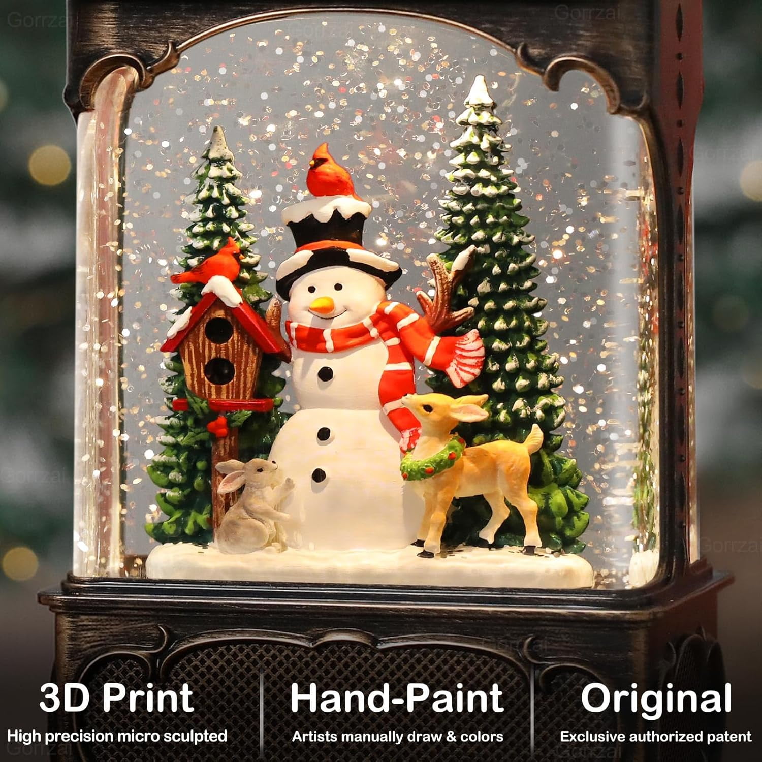 HYTHU-Christmas Snow Globes Snowman Snow Globe Lantern, Lighted ...