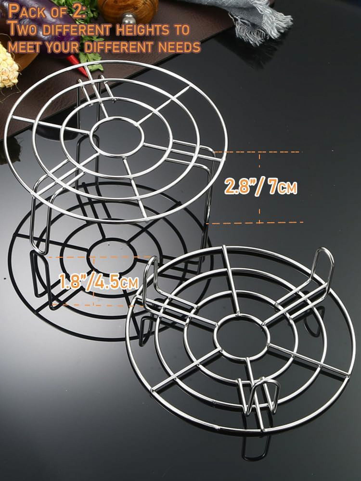 HYTHU-Cooling Rack Set of 2 Dia 6.3" Round Steamer Rack Stainless Steel ...