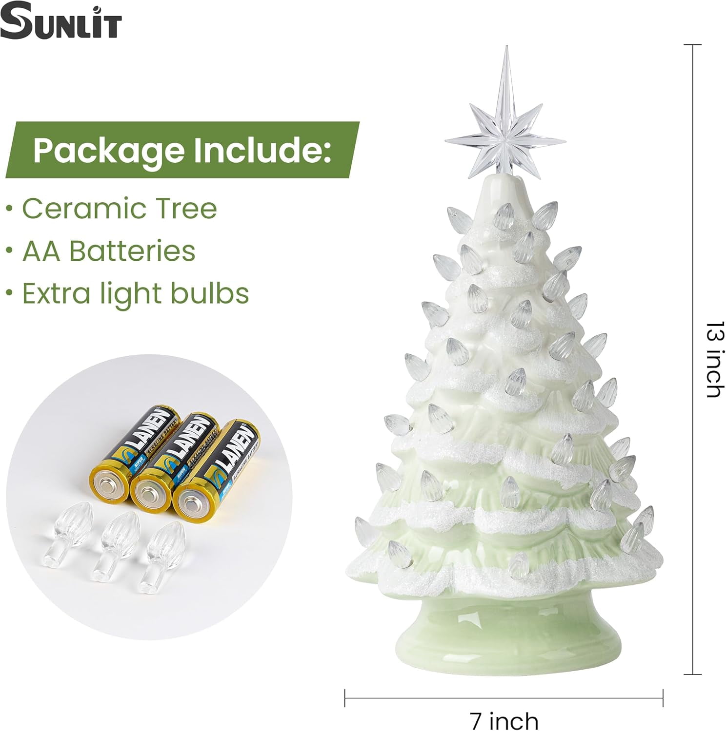 HYTHU-Cordless Lighted Ceramic Christmas Tree Vintage Tabletop ...