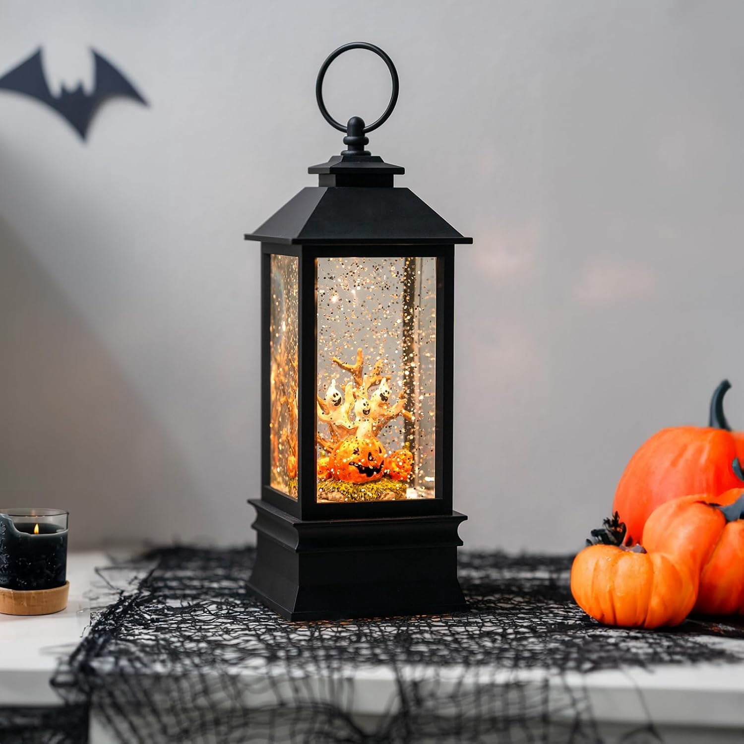 HYTHU-Halloween Snow Globe Lantern Water Glittering Spooky Ghosts in ...