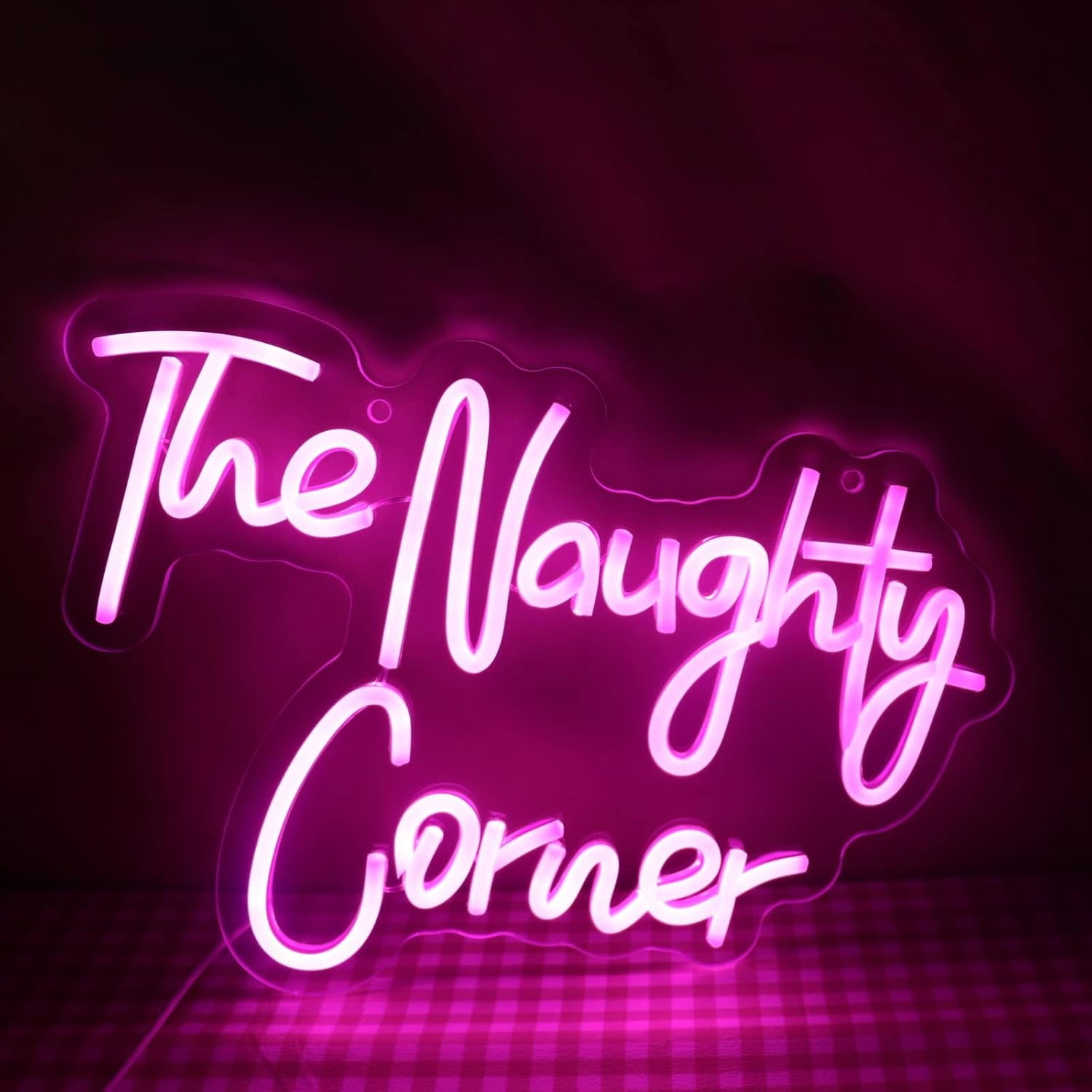 HYTHU-LED "The Naughty Corner" Neon Sign Pink Word/Letters USB Powered ...