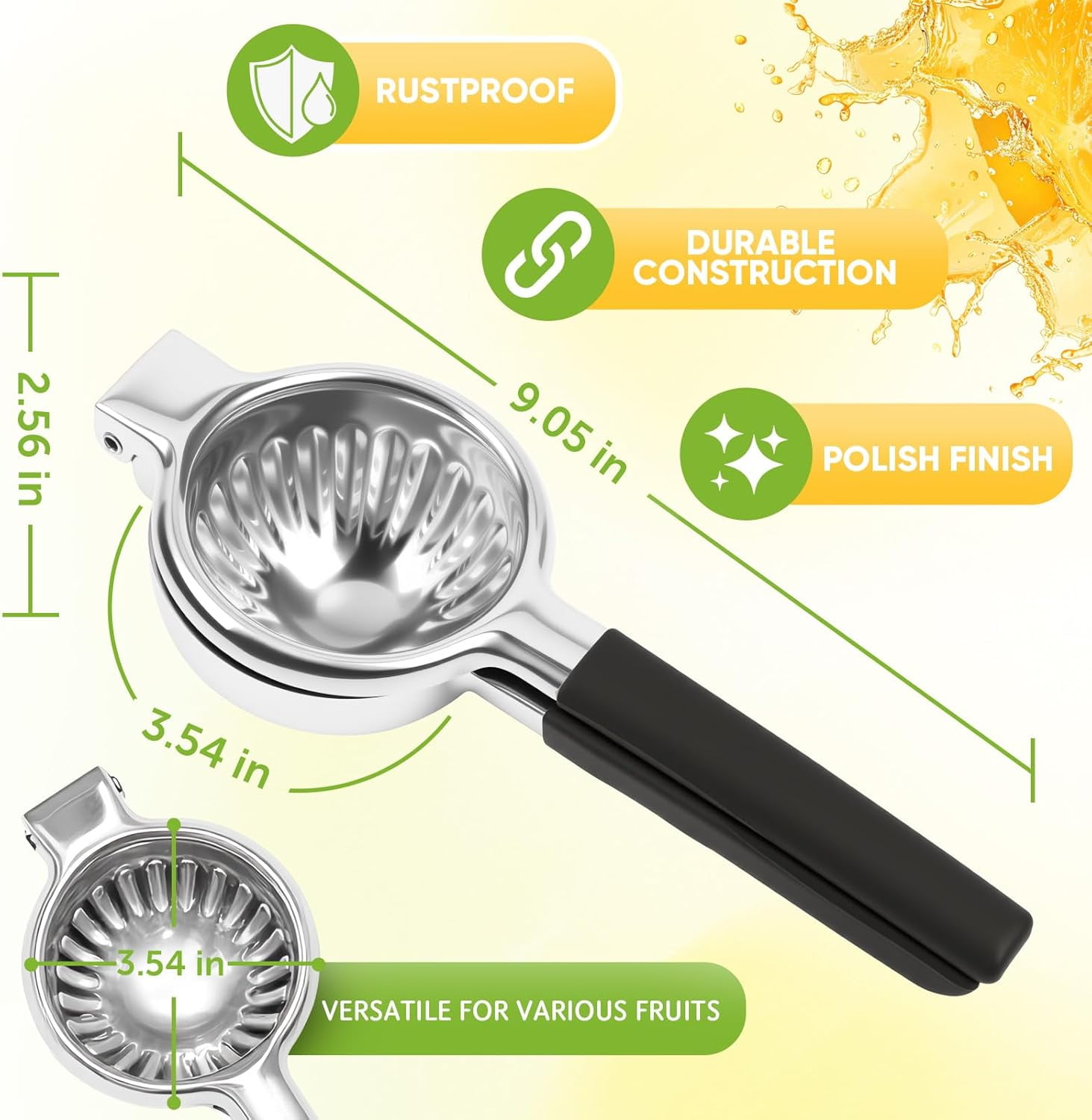 HYTHU-Lemon Squeezer Extra Large, Lemon Squeezer Juicer Stainless Steel ...