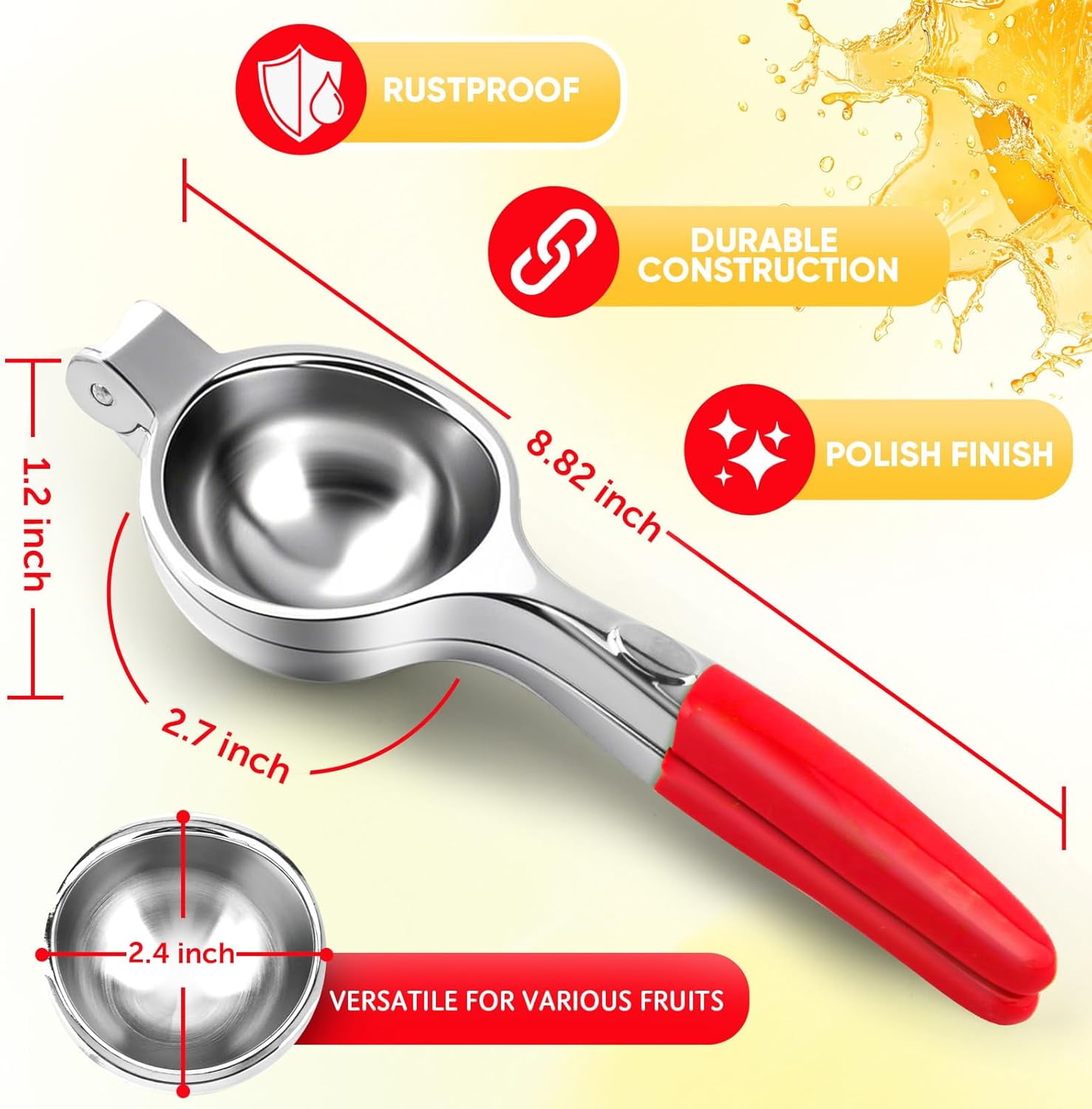 HYTHU-Lemon Squeezer Large, Lemon Squeezer Juicer Stainless Steel ...