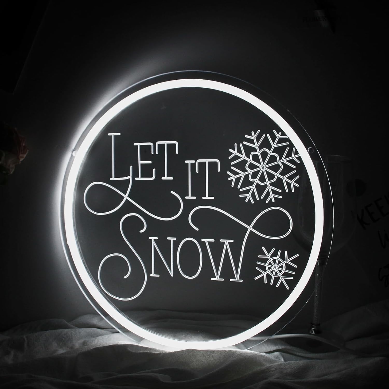 HYTHU-Let It Snow Neon Sign For Room Decor Christmas Neon Lamp White ...