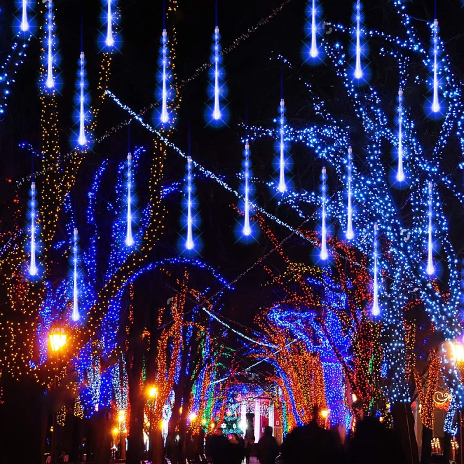 HYTHU-Meteor Shower Rain Lights, 864 LED Christmas Lights Icicle Snow ...