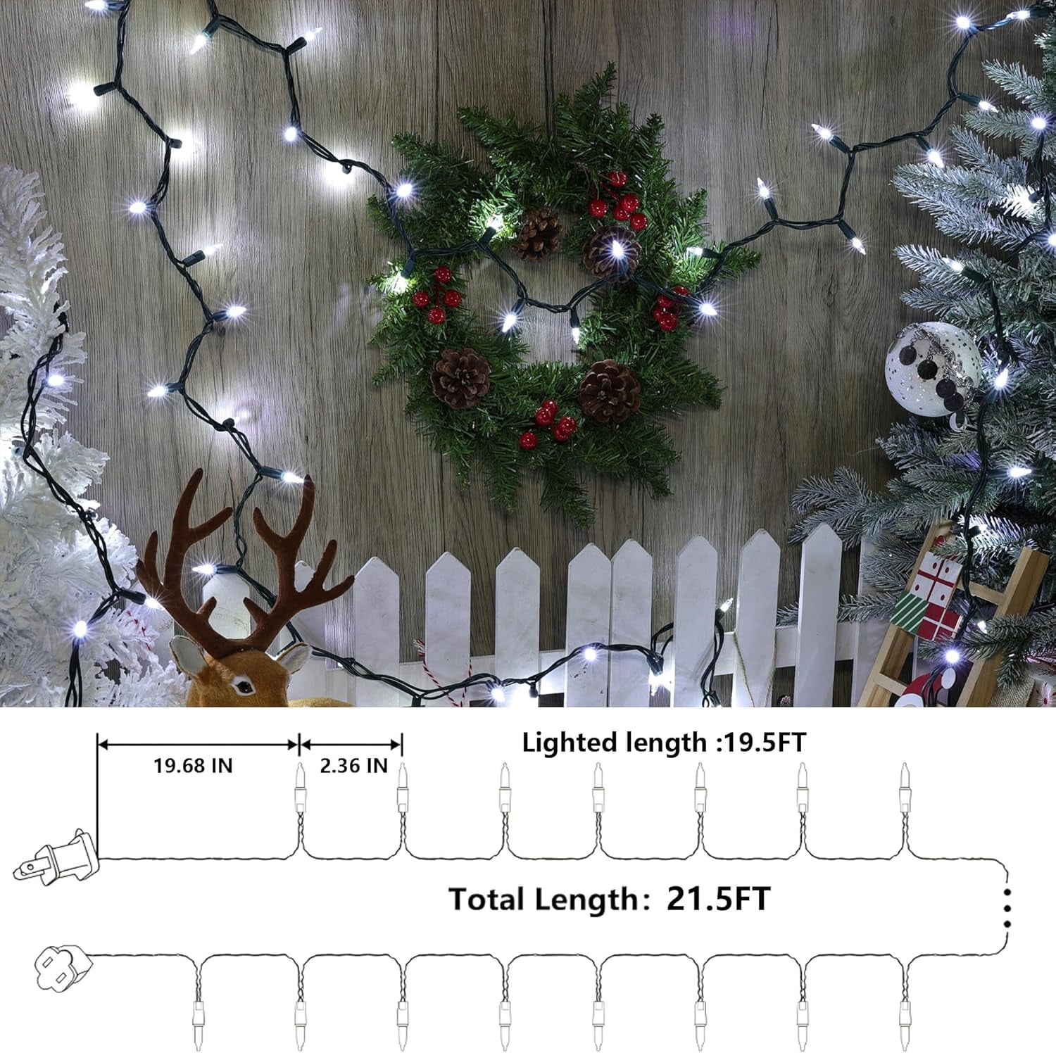 HYTHU-Mini Christmas String Lights - 3-Pack Total 58.5FT 300 LED Plug ...