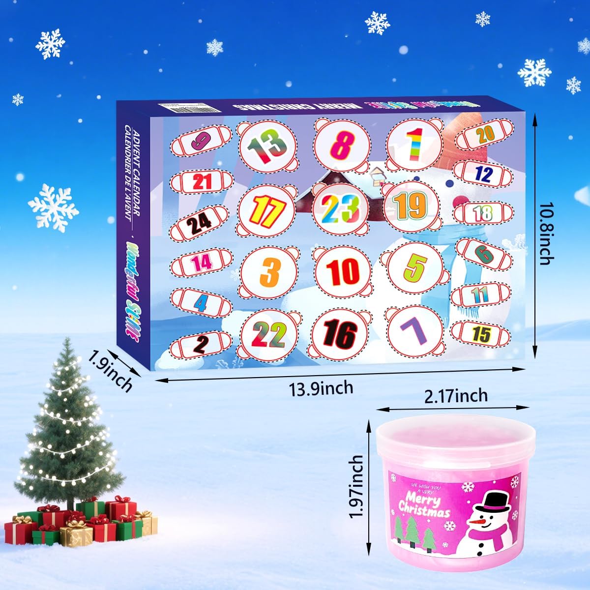 HYTHU-Slime Advent Calendar 2025, Christmas Countdown Calendar 24 Days ...
