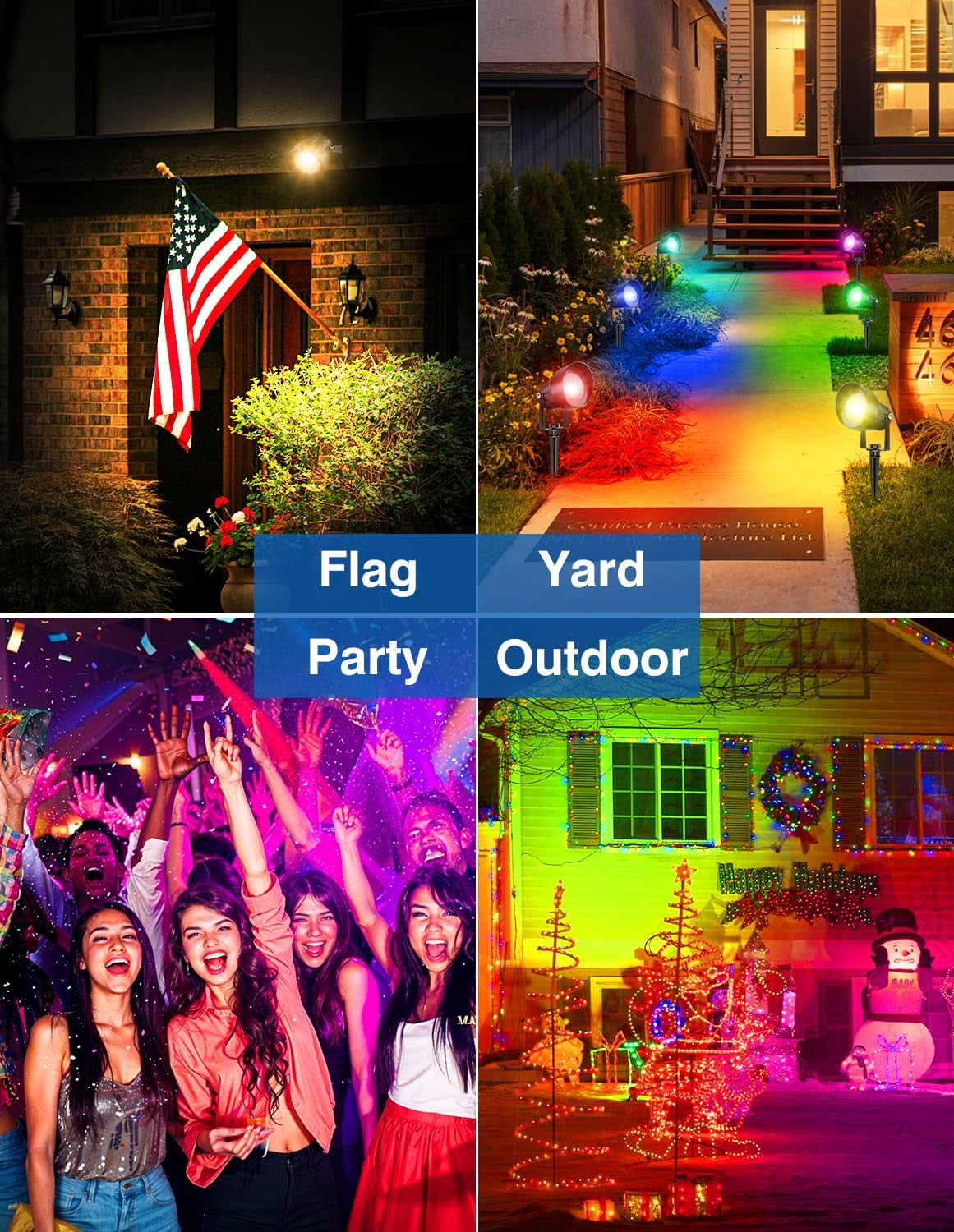 HYTHU-Spot Lights Outdoor, Smart RGBW LED Color Changing Landscape ...