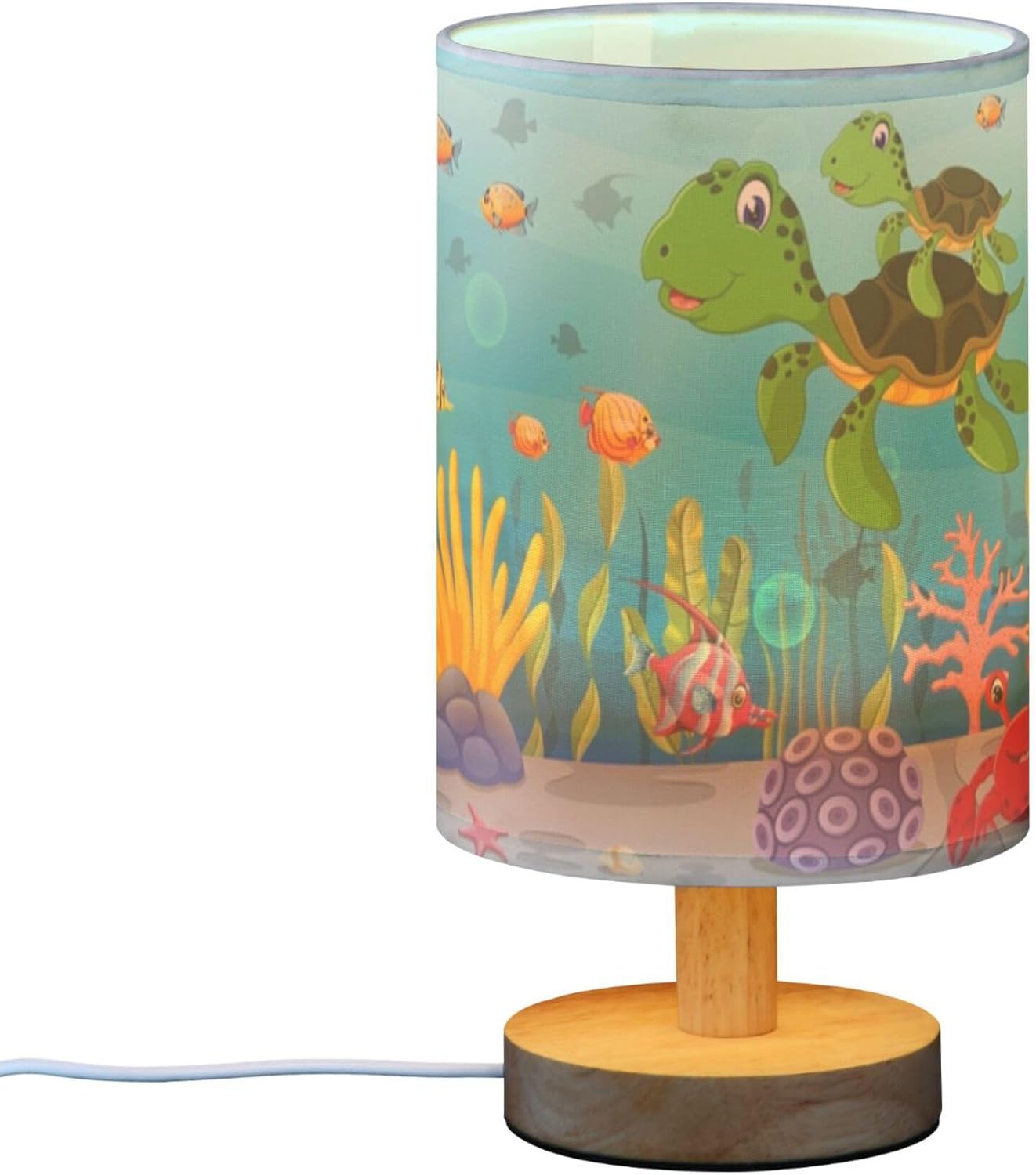 HYTHU-Table Lamp Colorful Underwater Sea Turtle Octopus Crab Fish Coral ...