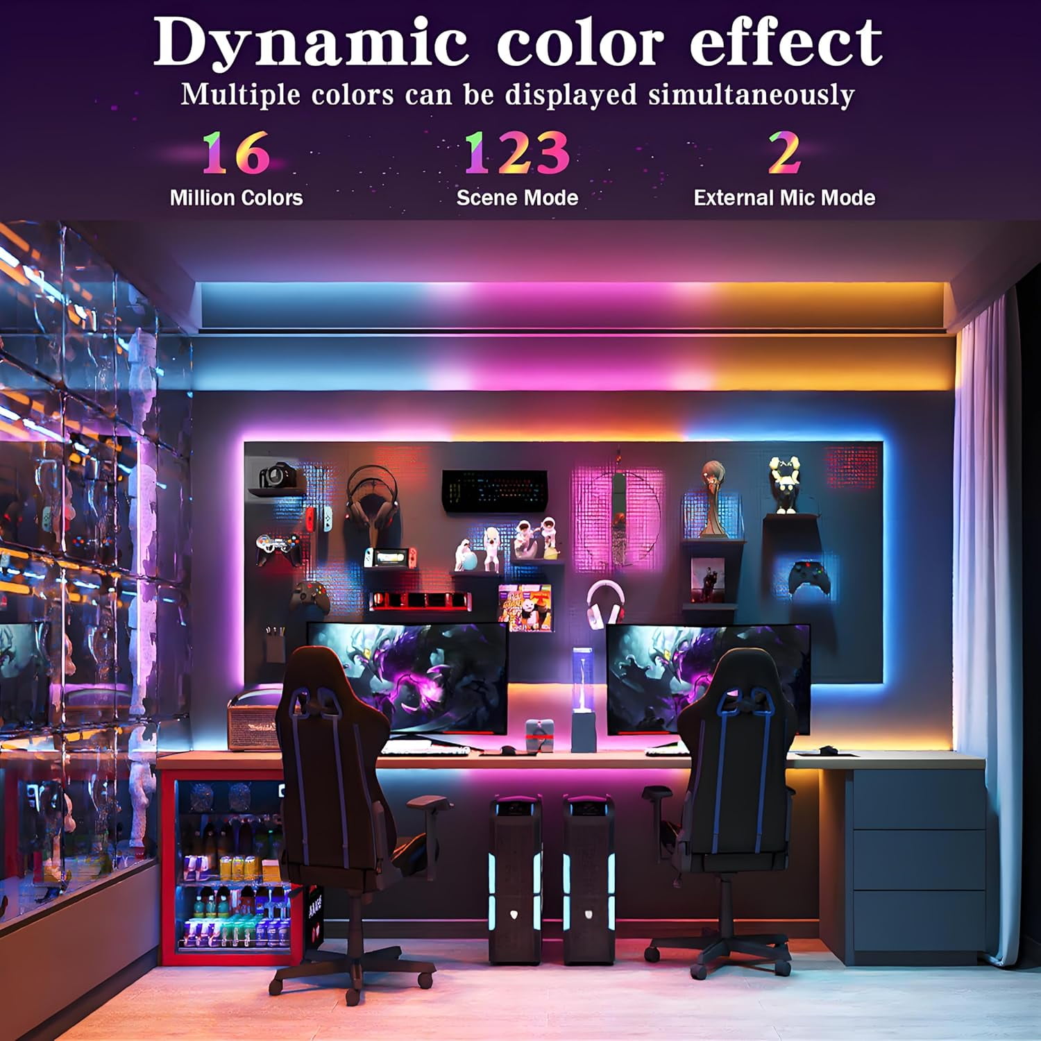 HYTHU-Upgraded Smart IC 100ft LED Lights for Bedroom, Multiple Colors ...